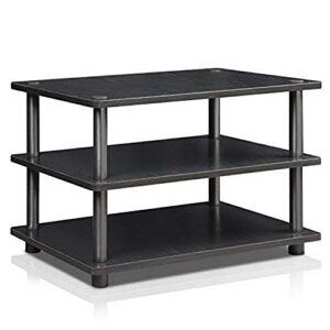 furinno turn-n-tube easy assembly 3-tier corner tv stand, blackwood/black