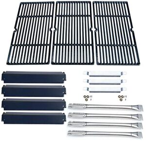 direct store parts kit dg168 replacement for charbroil commercial 463268107 grill repair kit (ss burner + ss carry-over tubes + porcelain steel heat plate + porcelain cast iron cooking grid)