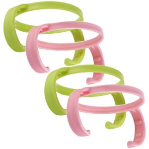 romirus bottle handles grips compatible for comotomo feeding baby bottles (set of 4, 2 pink + 2 green)