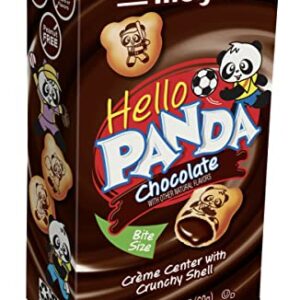 MEIJI Hello Panda Cookies, Chocolate Crème Filled - 2.1 oz, Pack of 10 - Bite Sized Cookies with Fun Panda Sports