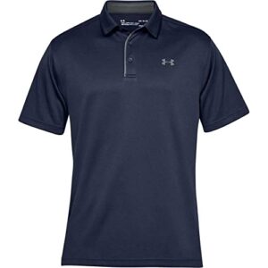 under armour men's tech golf polo , midnight navy (410)/graphite , large