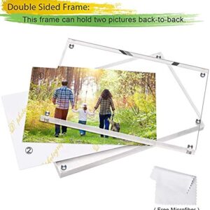 Boxalls 4x6 Inches Acrylic Picture Frame, Double Sided Clear Frameless Photo Frame with Magnetic Desktop Transparent