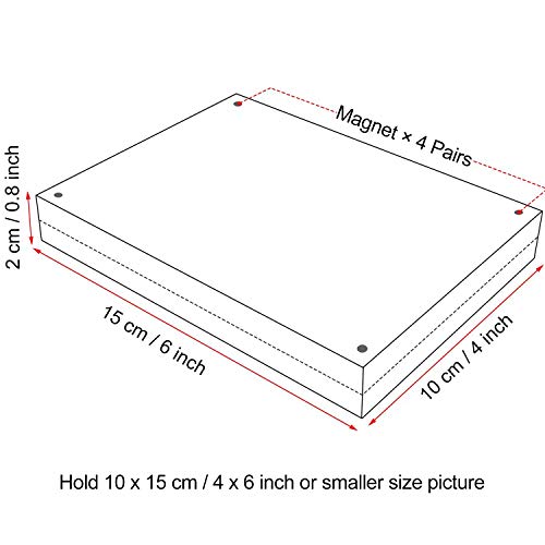 Boxalls 4x6 Inches Acrylic Picture Frame, Double Sided Clear Frameless Photo Frame with Magnetic Desktop Transparent