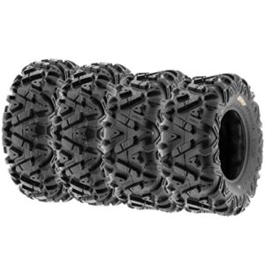 set of 4 sunf power.i atv utv all-terrain tires 25x8-12 front & 25x10-12 rear, 6 pr, tubeless a033