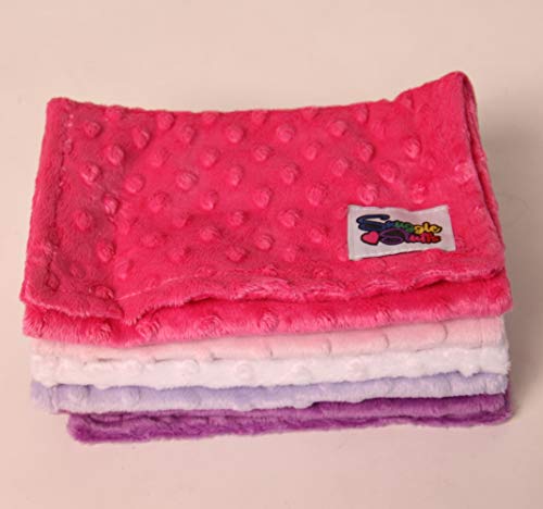 Snuggle Stuffs Baby 5 Pack Minky Dot Burp Cloths - Girls