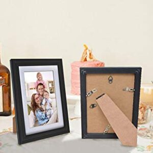 Giftgarden 4x6 Picture Frame Set of 8, Matted to Display 4 x 6 Photo with Mat or 5x7 without Mat for Wall or Tabletop Display, Black