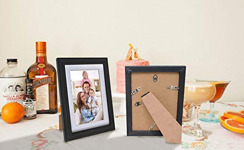 Giftgarden 4x6 Picture Frame Set of 8, Matted to Display 4 x 6 Photo with Mat or 5x7 without Mat for Wall or Tabletop Display, Black