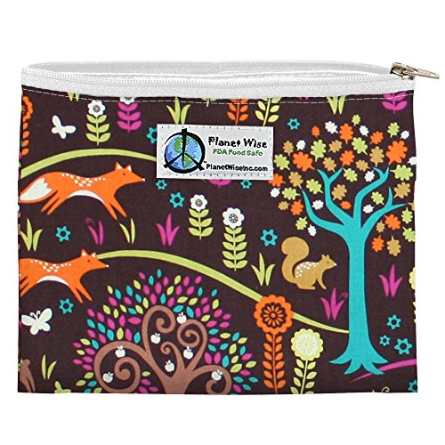 Planet Wise Jewel Woods Reusable Zipper Sandwich Bag | Reusable Food Storage Bags For Anything You Need | Environmentally Friendly And Budget Friendly Reusable Plastic Bags | Zipper Bags