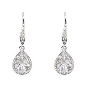 anne klein classics cubic zirconia pear shape drop earrings