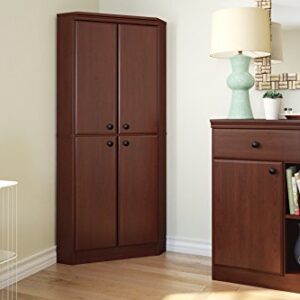 South Shore 4-Door Corner Armoire for Small Space with Adjustable Shelves, Royal Cherry