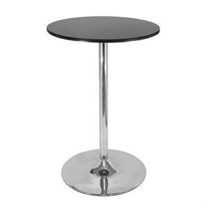 Pemberly Row 28" Round Bar Height Pub Table in Black and Chrome