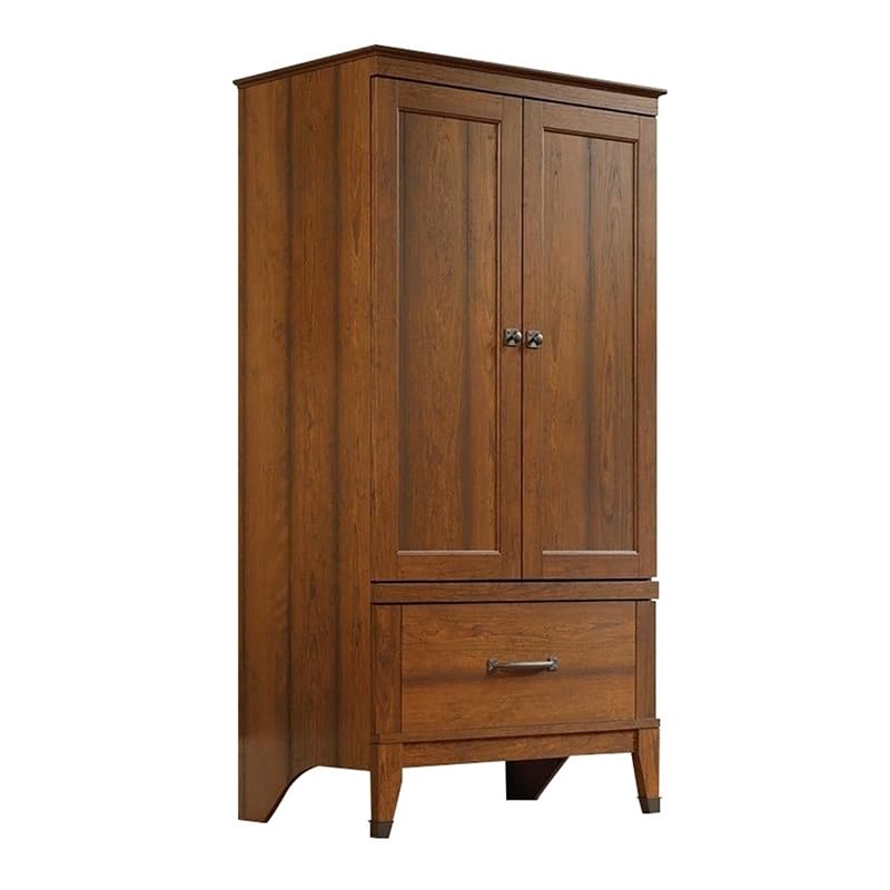 Pemberly Row 2 Doors Wood Armoire with Drawer in Washington Cherry