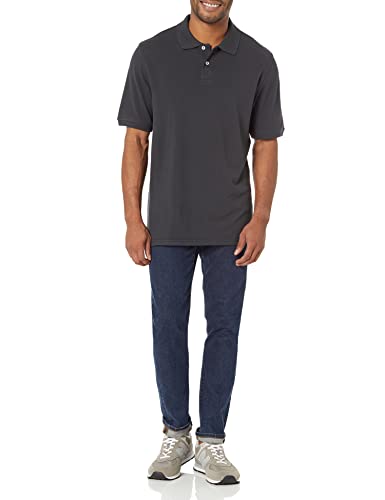 Amazon Essentials Men's Regular-Fit Cotton Pique Polo Shirt (Available in Big & Tall), Black, X-Large