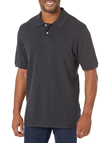 Amazon Essentials Men's Regular-Fit Cotton Pique Polo Shirt (Available in Big & Tall), Black, X-Large