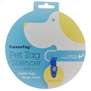 freezetag dog tag silencer and connector, one size, sky blue