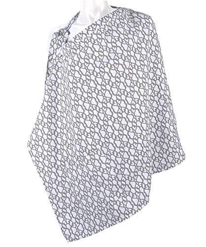 LK Baby Nursing Cover for Breastfeeding Privacy Soft 100% Cotton in Grey White