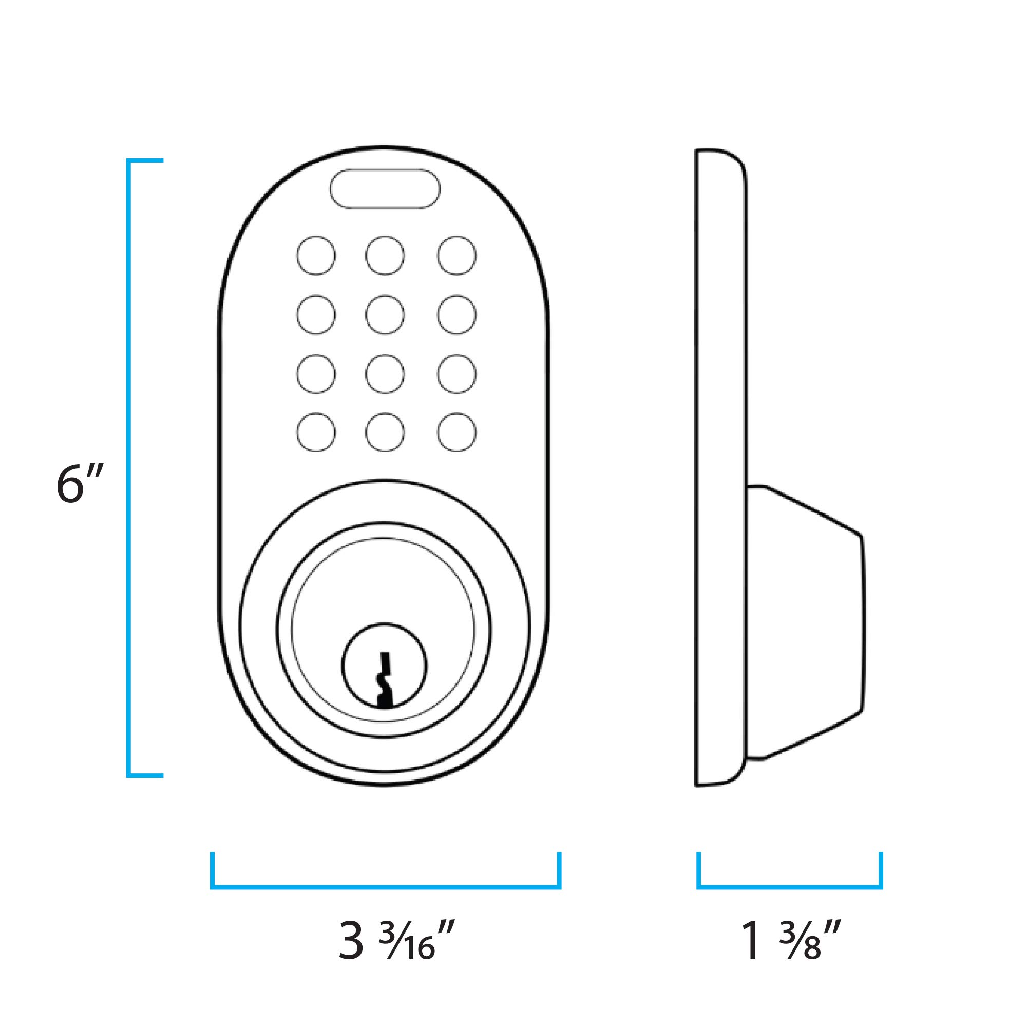 MiLocks XF-02P Digital Deadbolt Door Lock with Keyless Entry via Remote Control and Keypad Code for Exterior Doors, Polished Brass