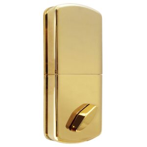 MiLocks XF-02P Digital Deadbolt Door Lock with Keyless Entry via Remote Control and Keypad Code for Exterior Doors, Polished Brass