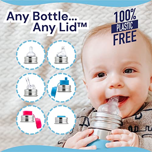 Pura Kiki 11oz/325ml Stainless Steel Sippy Cup Bottle w/Sleeve, Plastic-Free, MadeSafe Certified, Medical-Grade XL Silicone Sipper Spout Fast Flow Rate for Kids, Toddlers, Babies & Infant - Aqua