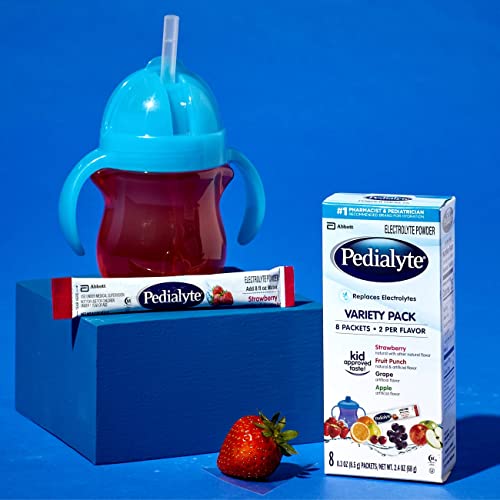 Pedialyte Electrolyte Powder Packets, Variety Pack, Hydration Drink, 24 Single-Serving Powder Packets