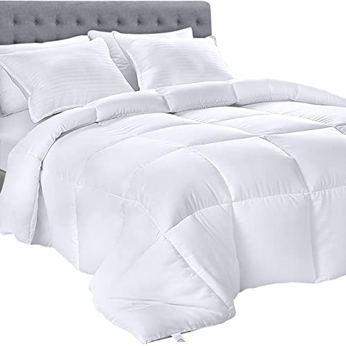 Utopia Bedding Down Alternative Comforter (Twin, White) - All Season Comforter - Plush Siliconized Fiberfill Duvet Insert - Box Stitched