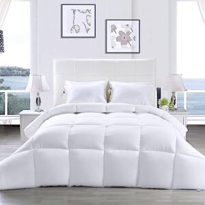 Utopia Bedding Down Alternative Comforter (Twin, White) - All Season Comforter - Plush Siliconized Fiberfill Duvet Insert - Box Stitched