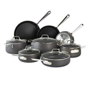 all-clad ha1 hard anodized nonstick cookware set 13 piece induction pots and pans black