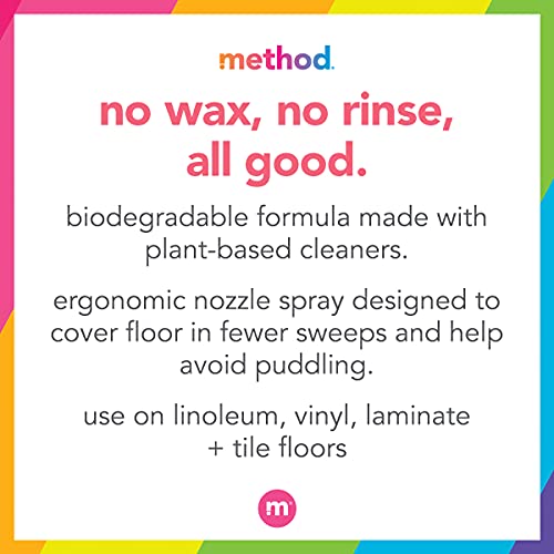 Method Hardwood Floor Cleaner Squirt + Mop Bottle, Spearmint Sage, For Sealed Hardwood and Laminate Floors, 25 Fl Oz (Pack of 6)