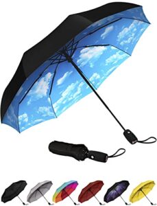 repel umbrella the original portable travel umbrella - umbrellas for rain windproof, strong compact umbrella for wind and rain, perfect car umbrella, golf umbrella, backpack, and on-the-go