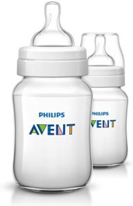 philips avent anti-colic baby bottles clear, 9oz, 2 piece