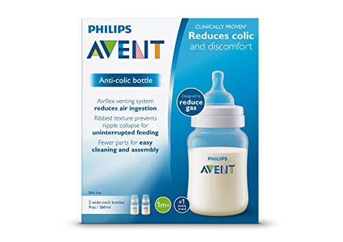 Philips Avent Anti-Colic Baby Bottles Clear, 9oz, 2 Piece