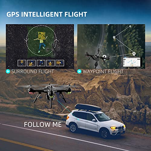 Cheerwing U59 Drone with Camera 4K for Adults, 2.4G RC Quadcopter 5G WiFi FPV Live Video Drones,GPS Auto Return,Altitude Hold,Follow Me,2 Batteries