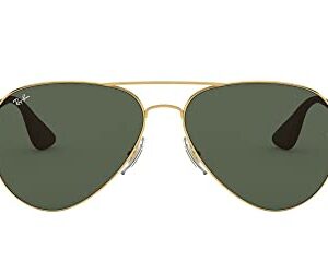 Ray-Ban RB3558 Aviator Sunglasses, Gold/Dark Green, 58 mm