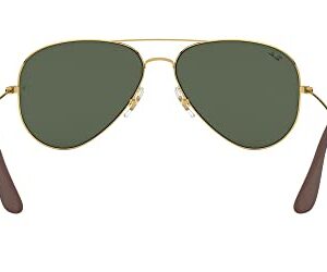 Ray-Ban RB3558 Aviator Sunglasses, Gold/Dark Green, 58 mm