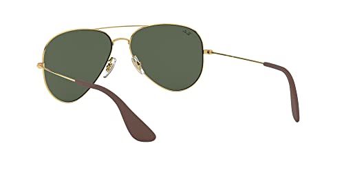 Ray-Ban RB3558 Aviator Sunglasses, Gold/Dark Green, 58 mm