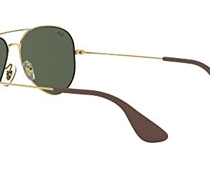 Ray-Ban RB3558 Aviator Sunglasses, Gold/Dark Green, 58 mm