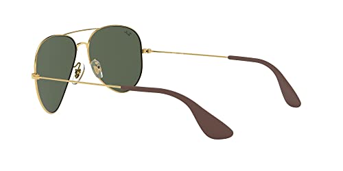 Ray-Ban RB3558 Aviator Sunglasses, Gold/Dark Green, 58 mm