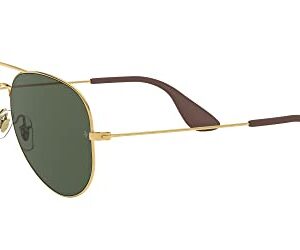 Ray-Ban RB3558 Aviator Sunglasses, Gold/Dark Green, 58 mm