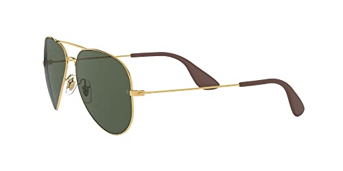 Ray-Ban RB3558 Aviator Sunglasses, Gold/Dark Green, 58 mm