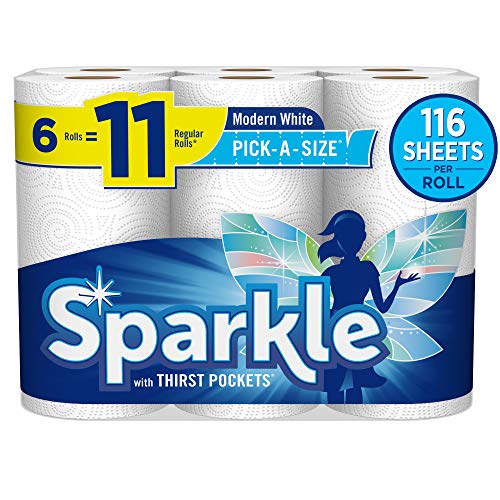 Sparkle Pick-A-Size Paper Towels,11 Regular Rolls, Modern White, 116 2-Ply Sheets Per Roll,6 Count (Pack of 1)