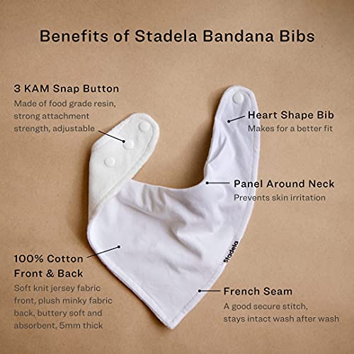 Stadela 100% Cotton Baby Bandana Drool Bibs for Drooling and Teething Nursery Burp Cloths 4 Pack Gift Set for Boys Hunting Adventure with Deer Antler Arrows Plaid Woodland Forest Animal