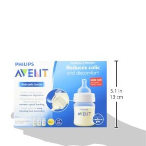 Philips Avent Anti-colic Baby Bottles Clear, 4oz, 3 Piece