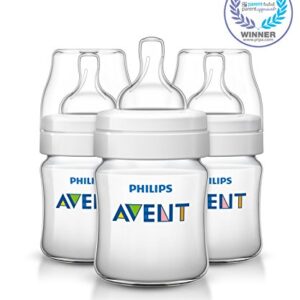 Philips Avent Anti-colic Baby Bottles Clear, 4oz, 3 Piece