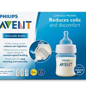 Philips Avent Anti-colic Baby Bottles Clear, 4oz, 3 Piece