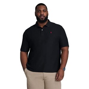 izod men's big and tall advantage performance solid polo, black, 2x-large tall