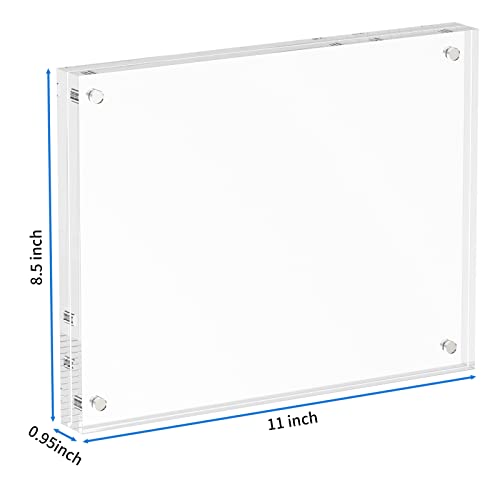 NIUBEE 8.5x11 Picture Frame, Clear Certificate Document Magnetic Photo Frame for Tabletop Display with Gift Box