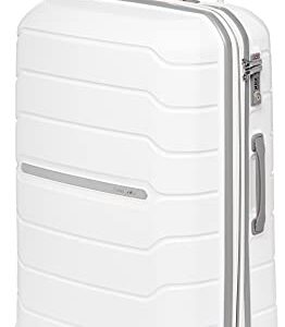 Samsonite Freeform Hardside Expandable with Double Spinner Wheels, Checked-Large 28-Inch, White