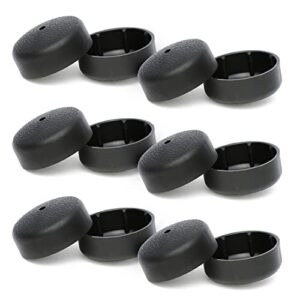 bundle: 6 pairs deluxe tuffcaps walker glide covers for use with rubber tips (sold separately) (black)