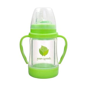 green sprouts glass sip & straw cup, light lime, 6 months+