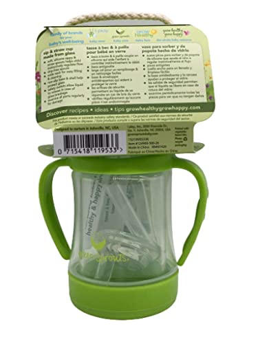 green sprouts Glass Sip & Straw Cup, Light Lime, 6 Months+